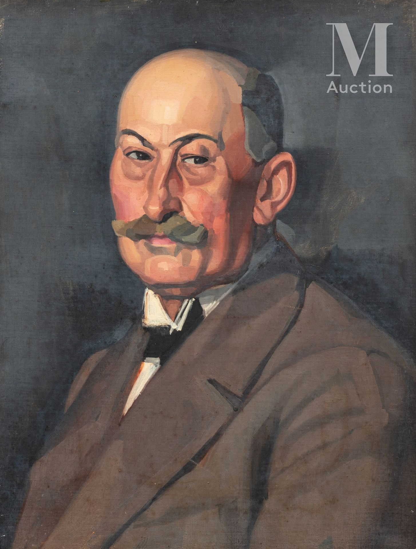 Marcel-Lenoir | Portrait d’homme à la moustache (1920) | MutualArt