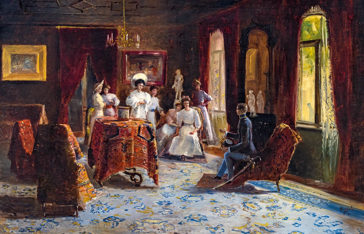 Geza Kende | At the visit (1909) | MutualArt