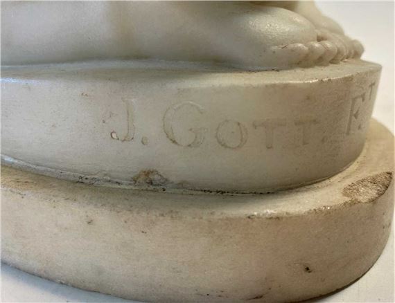 Joseph Gott | a carved marble figure of a kneeling girl | MutualArt