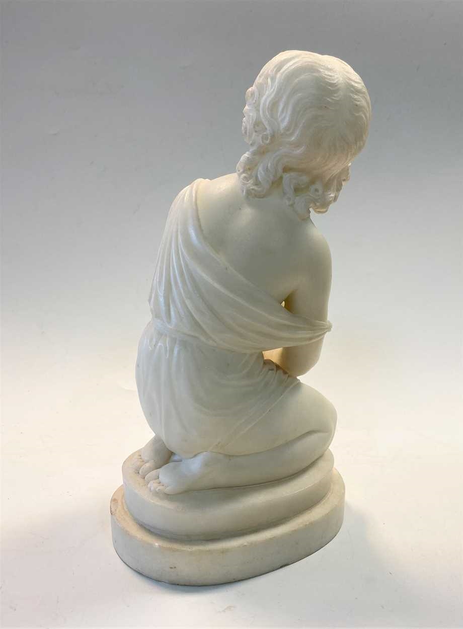 Joseph Gott | a carved marble figure of a kneeling girl | MutualArt