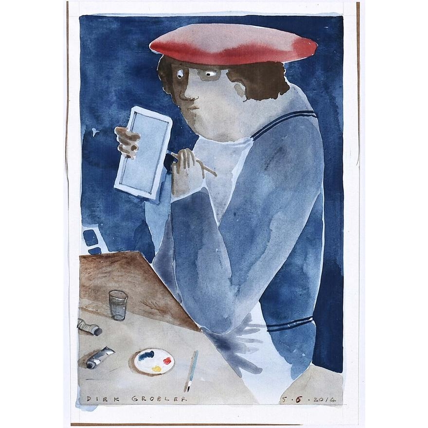 Diek Grobler | The Artist In A Beret At Work (2014) | MutualArt