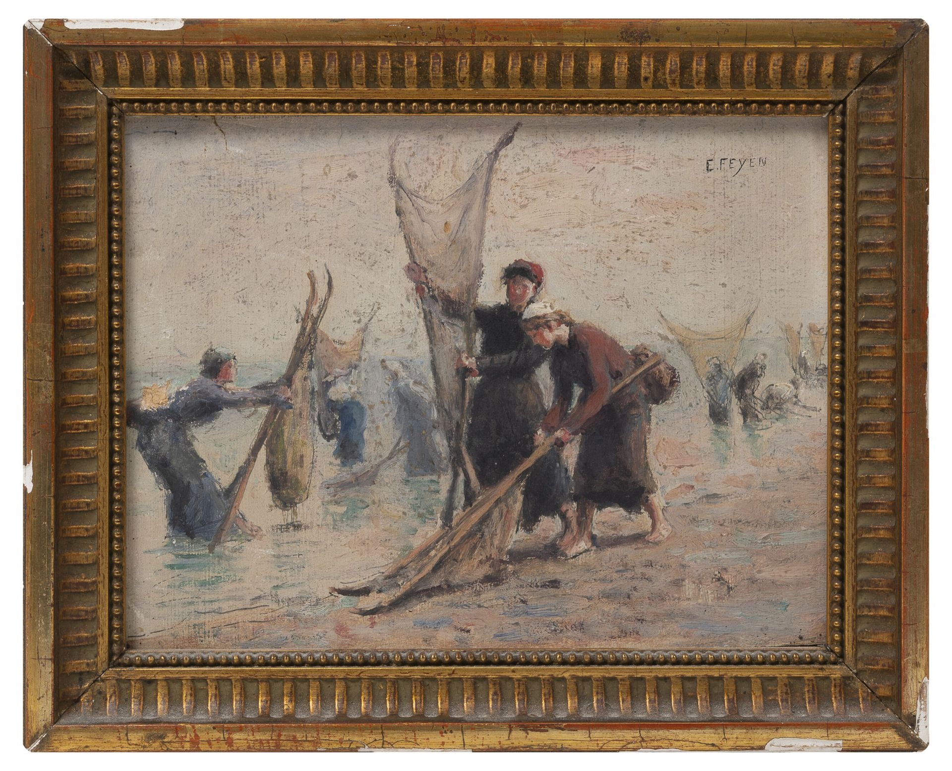 Jacques Eugène Feyen | Fishermen with a net | MutualArt