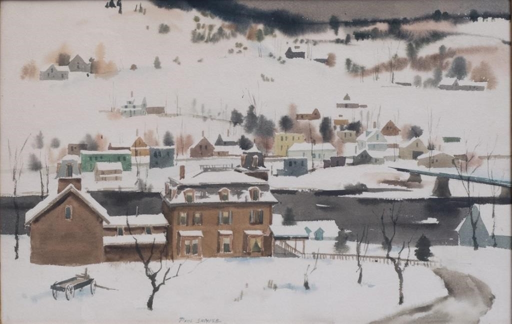 Paul Sample | Old Man and Young Girl on a Walk | MutualArt