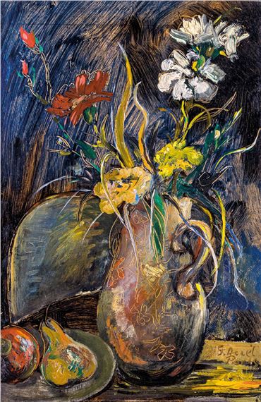Georges Aczel | Flower still life with pears | MutualArt