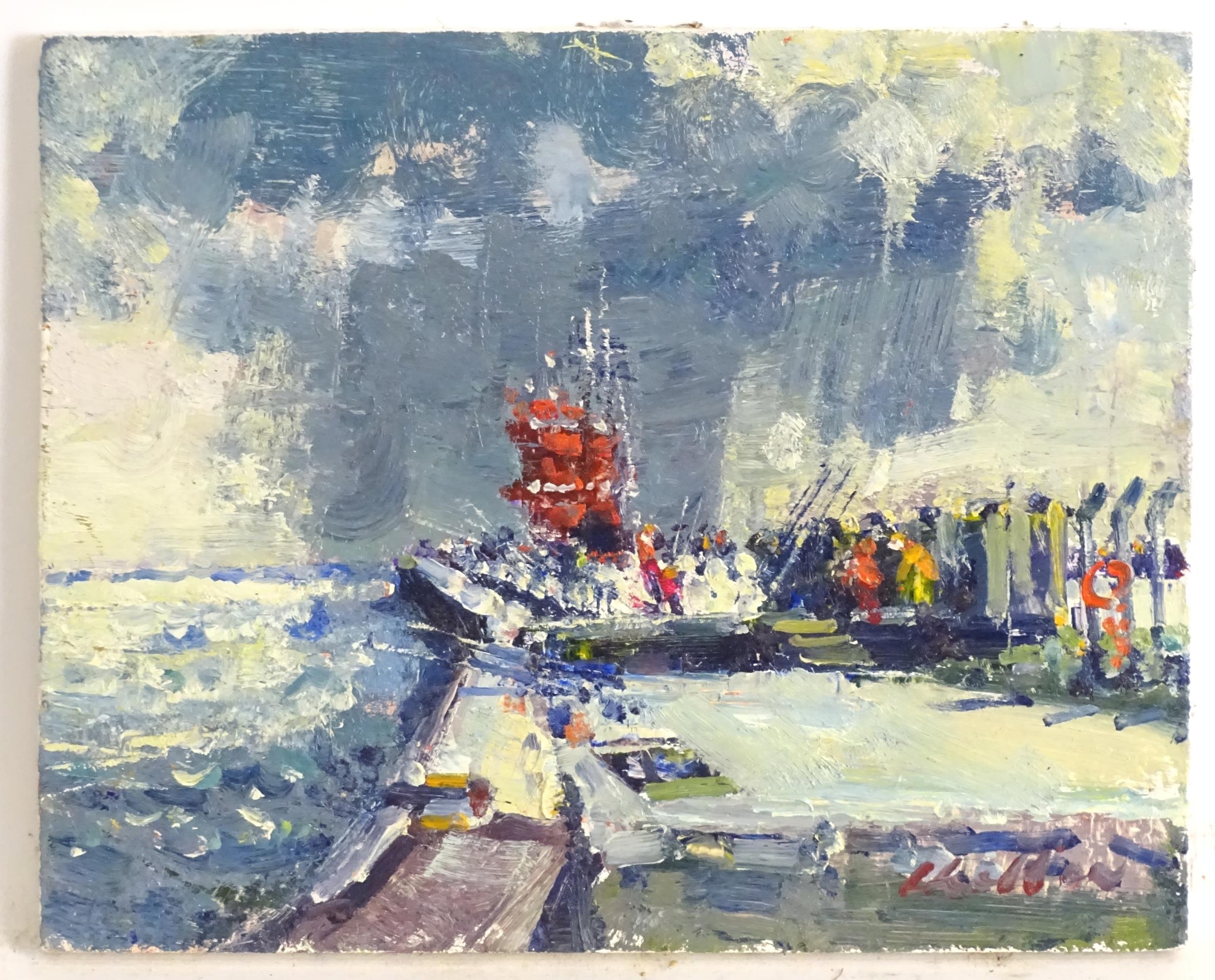 Geoffrey Chatten | An Impressionist harbour scene with boats and ...