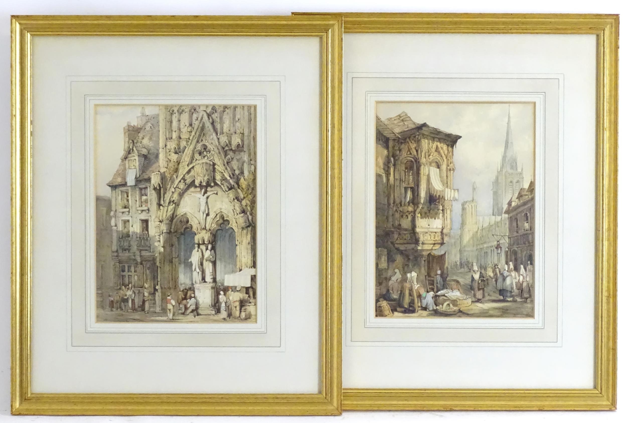 Samuel Prout | A pair of Continental street scenes | MutualArt