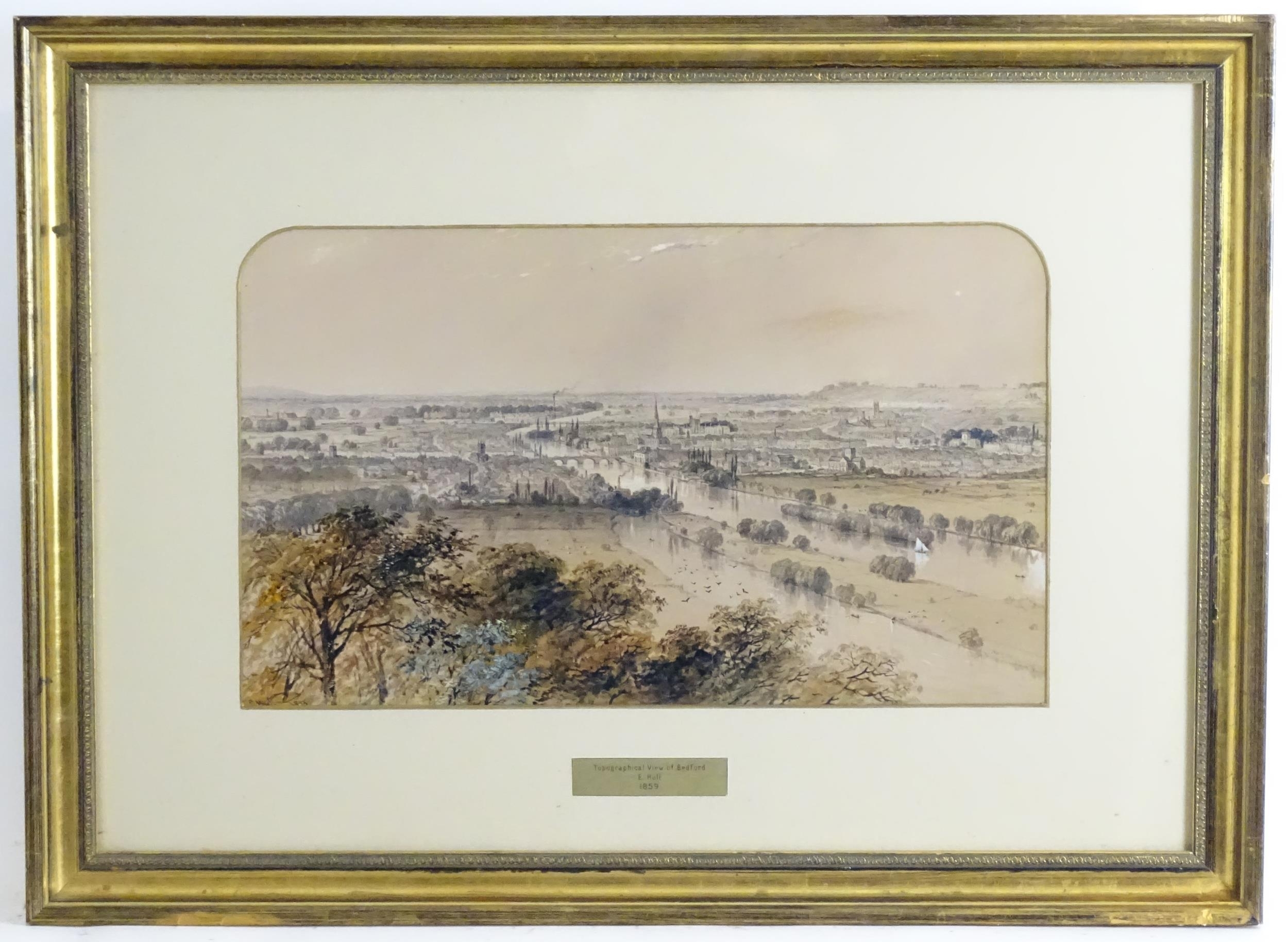Edward Hull | A topographical view of Bedford (1853) | MutualArt