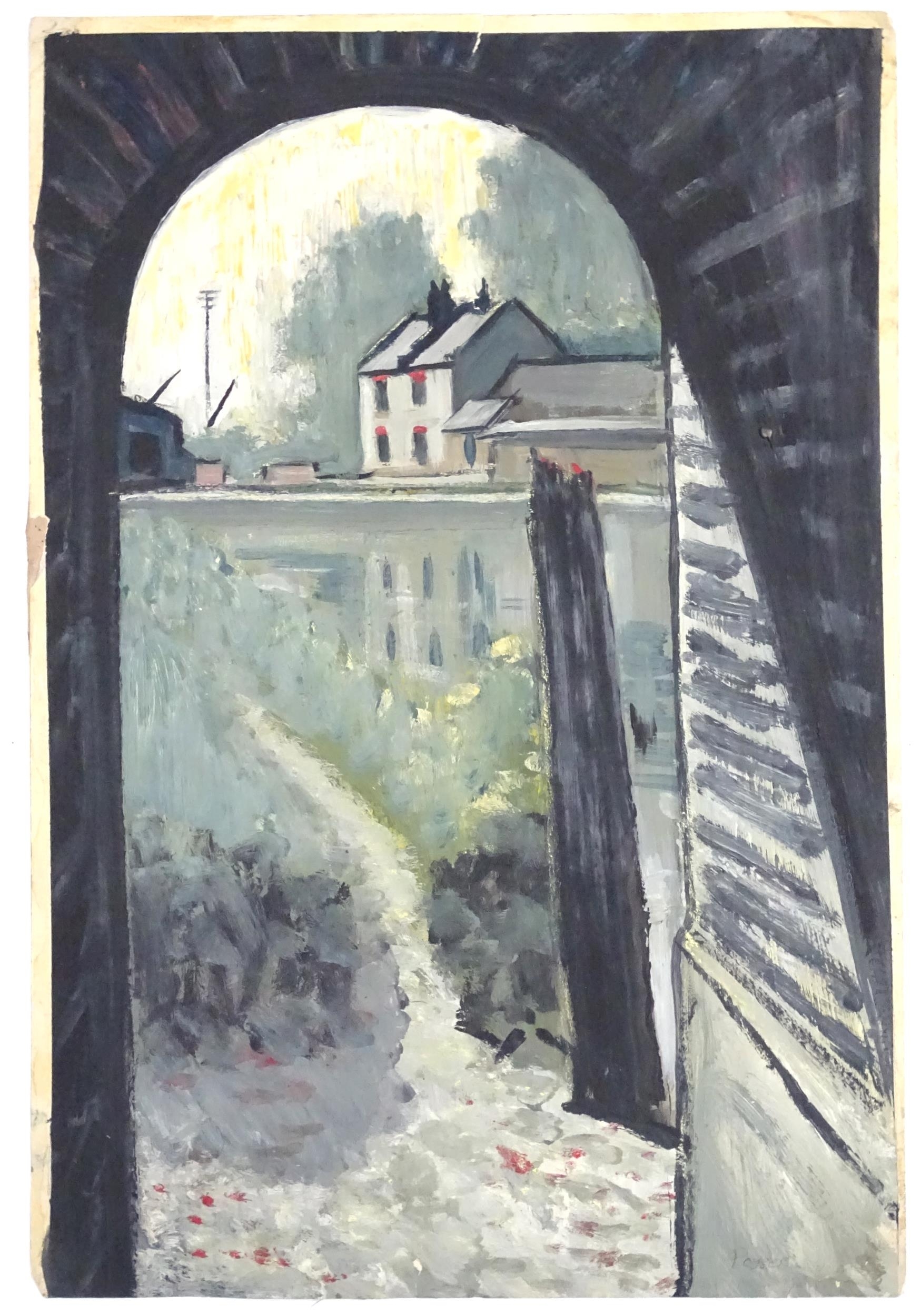 Philip Poyser | A view of a house on a canal seen through the arch of a ...