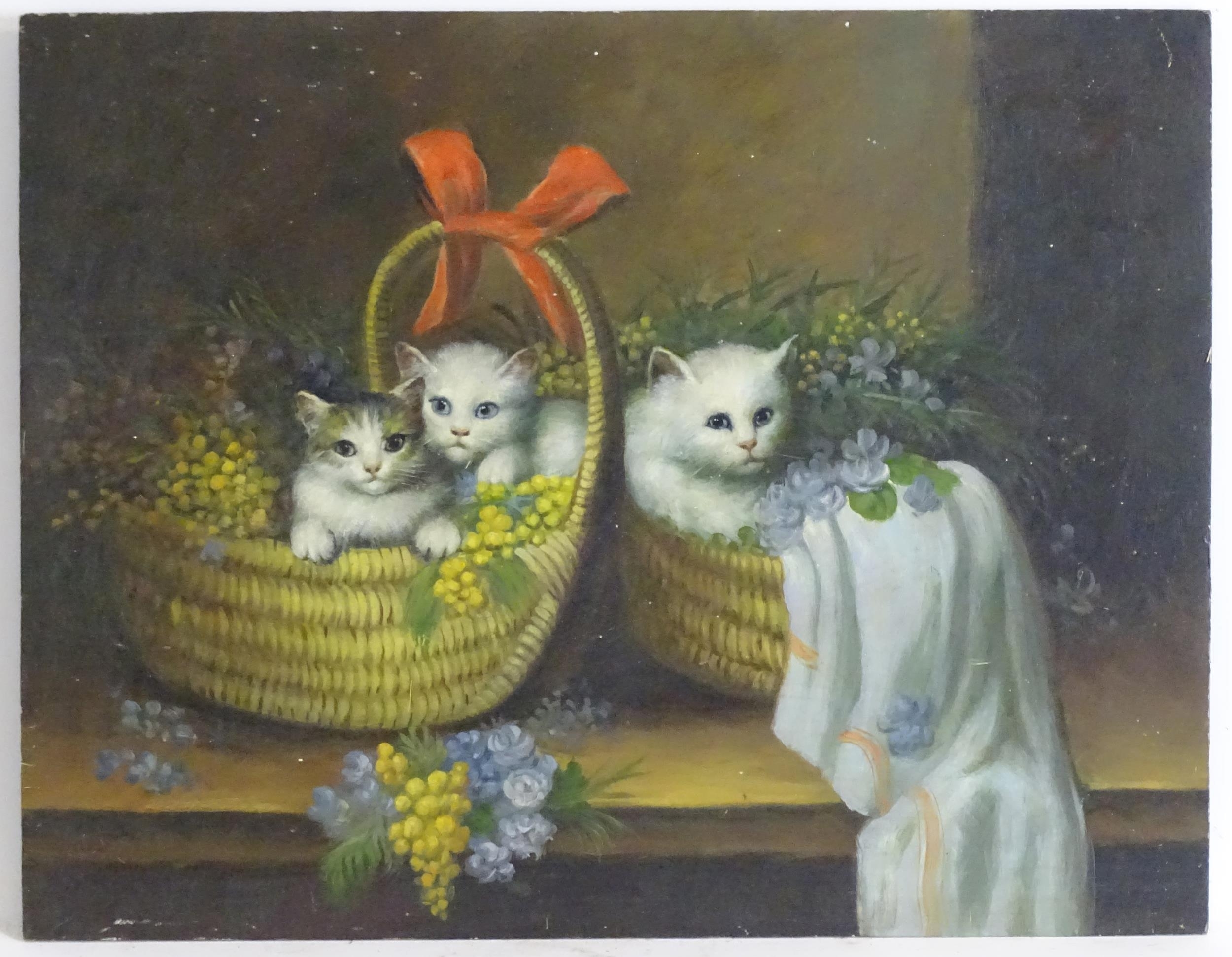 Jules Leroy | Cats / Kittens in baskets (20th Century) | MutualArt