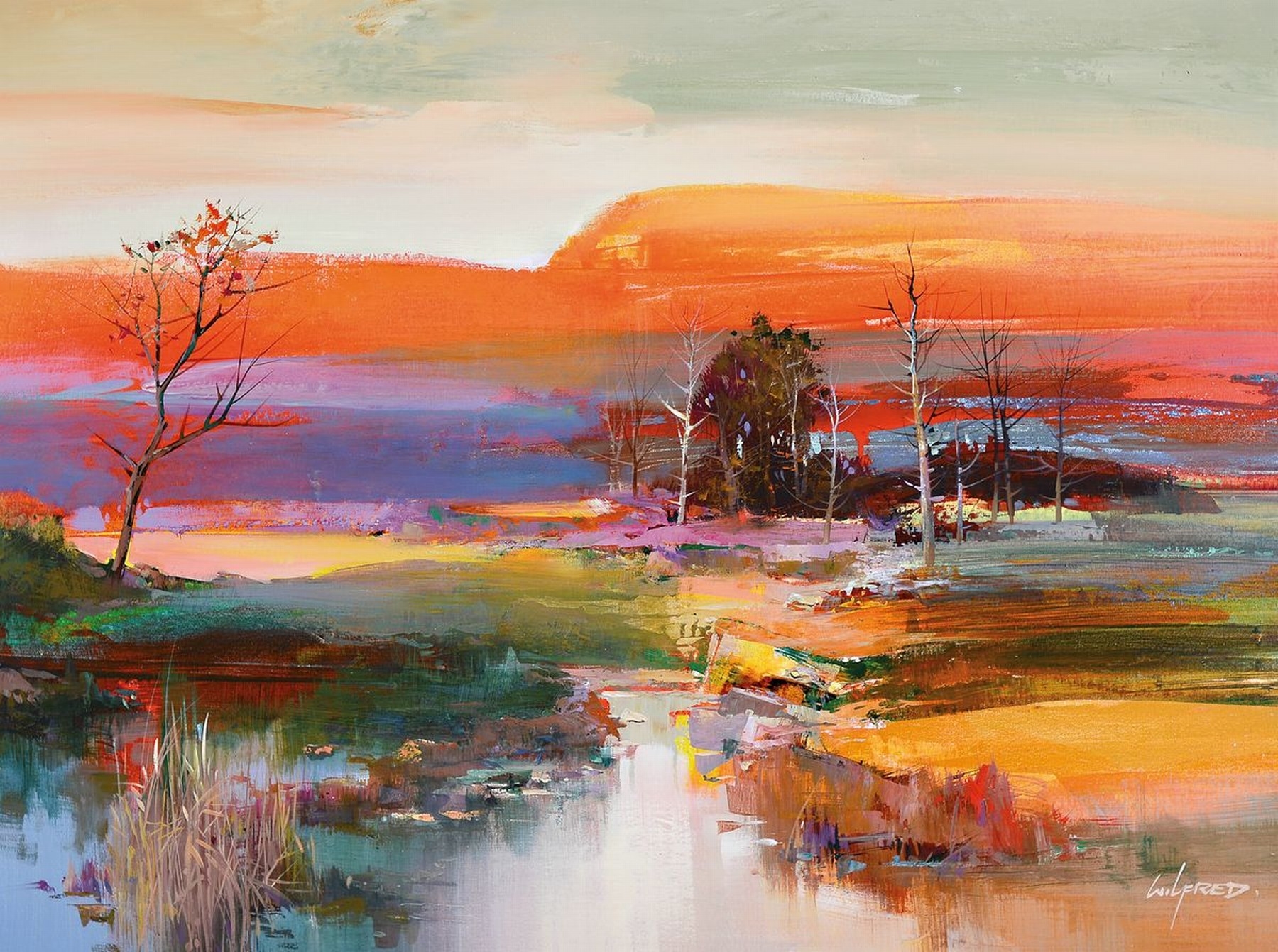 Wilfred Lang | abstract backwaters landscape (1981) | MutualArt