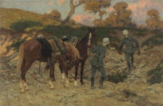 Giuseppe Barison | Austrian soldiers a patrolise. | MutualArt