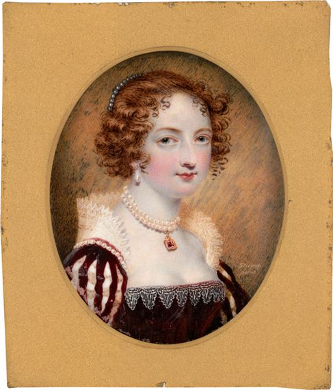 Samuel John Stump | Miniatur Portrait einer jungen Frau mit ...