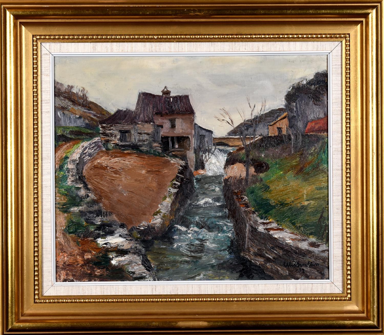 Ellis Wallin | Motif of water wheel (1952) | MutualArt