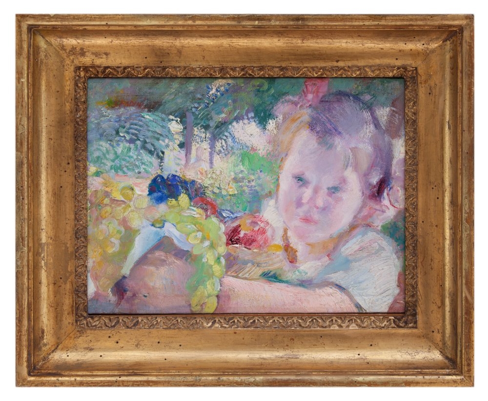 Armando Spadini | Bimba con paniere d'uva | MutualArt