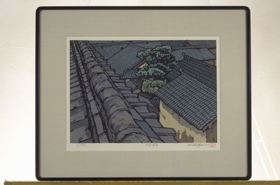 Japanese School, 20th Century | view over the Kirizuma roofs of the ...