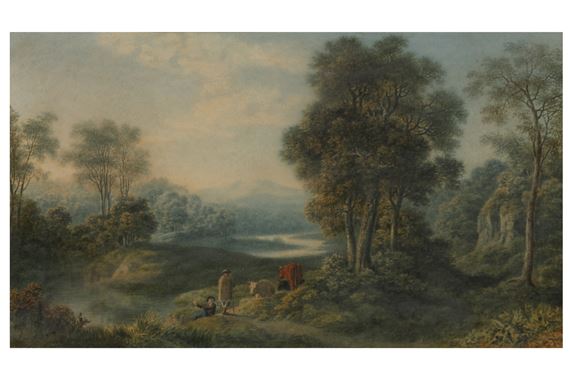 Patrick Nasmyth | Landscape with figures and cattle | MutualArt