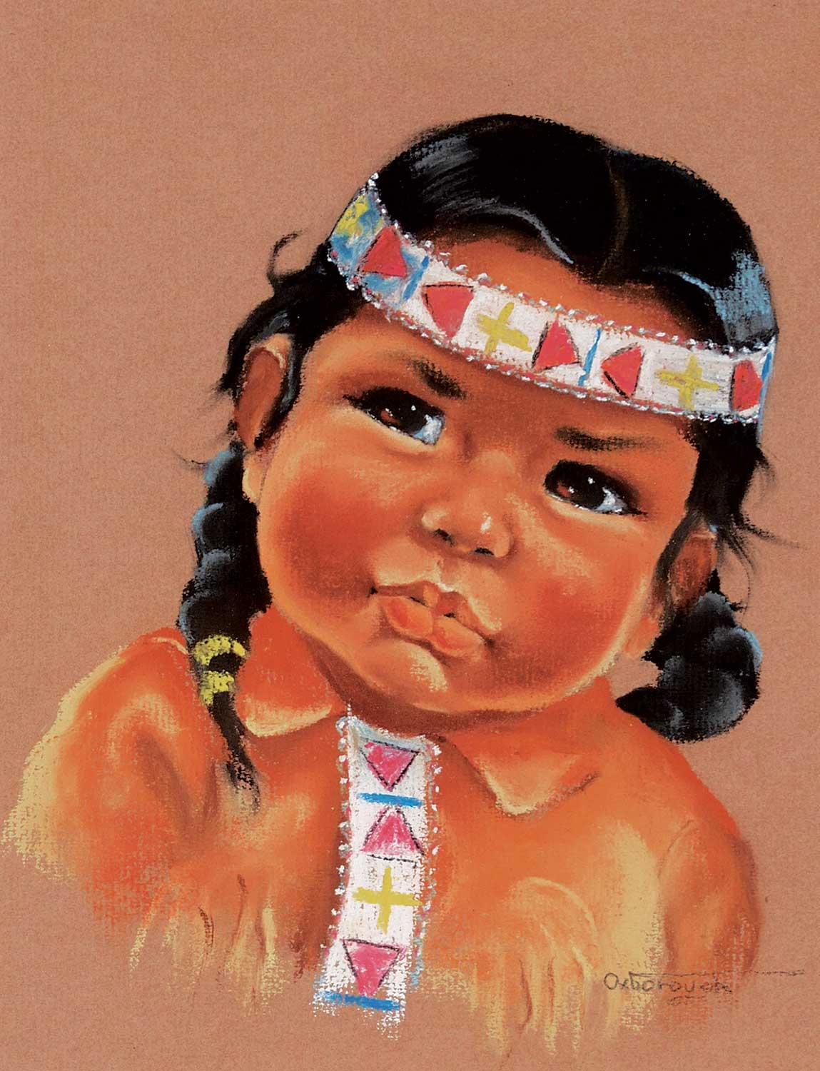 Young Native American Boy Drawing
