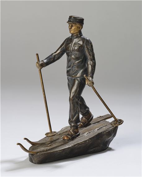 Ruffino Besserdich | Bronzefigur eines Skiläufers | MutualArt