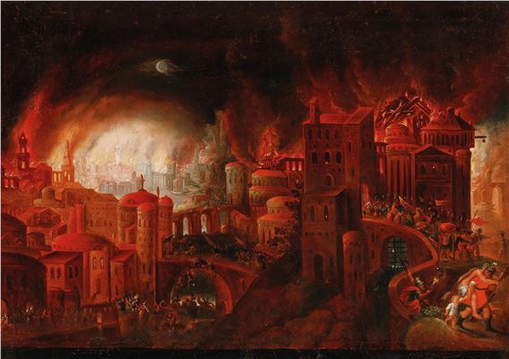 Flemish School, 16th Century | The Fall of Troy | MutualArt