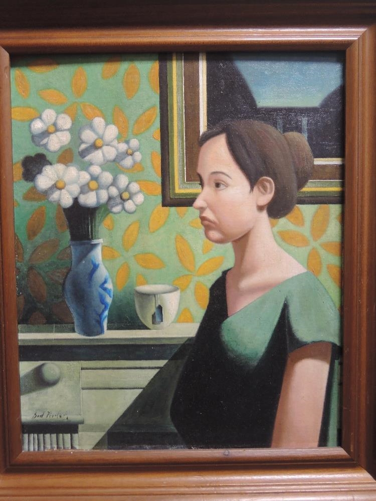 Dod Procter | seated lady with flower | MutualArt