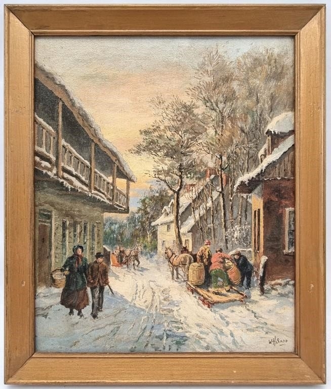 William Harvey Sadd | Winter Street Scene | MutualArt