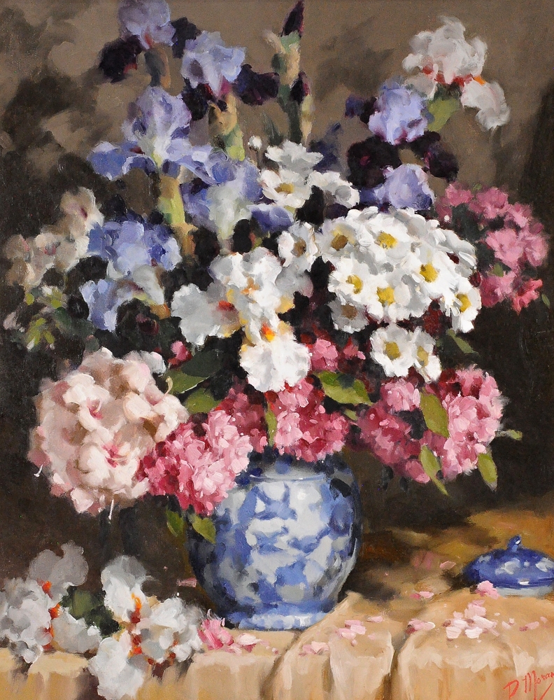 Patricia Moran | Roses and Iris in a jug | MutualArt