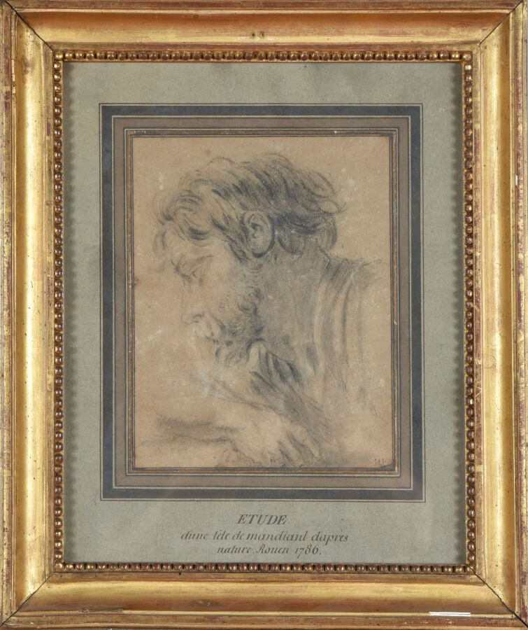 François Boucher | Portrait d'homme de profil et de main | MutualArt
