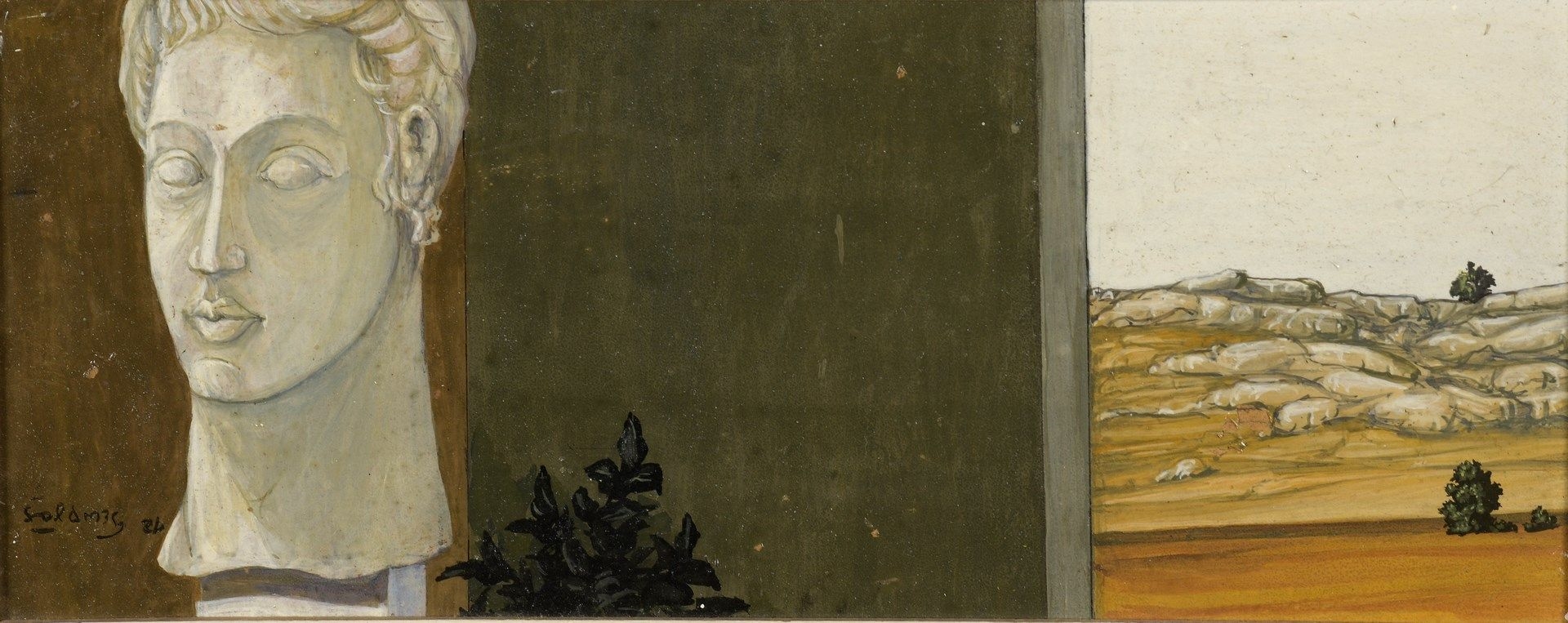 Michalis Georgas | Ancient head and landscape | MutualArt