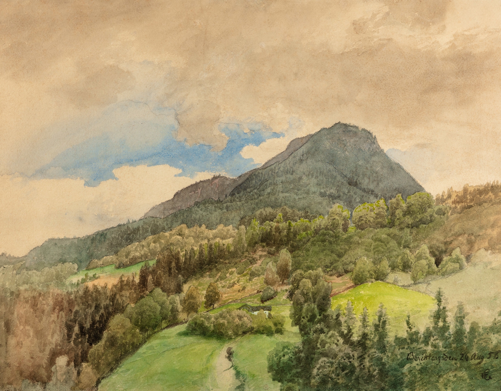 Hans Gude | Landskap (1856) | MutualArt