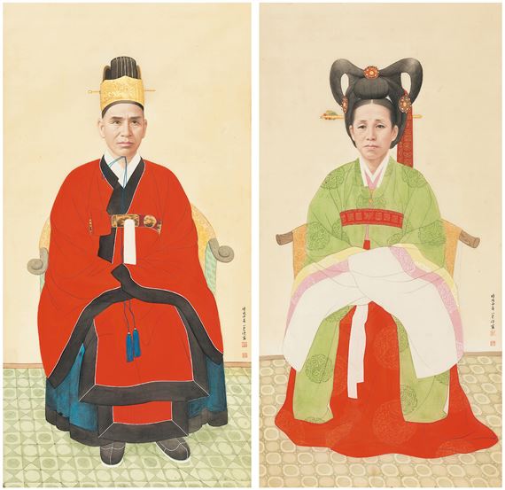 Kim EunHo | Portrait of Lee JungKyu and His Wife (1948) | MutualArt