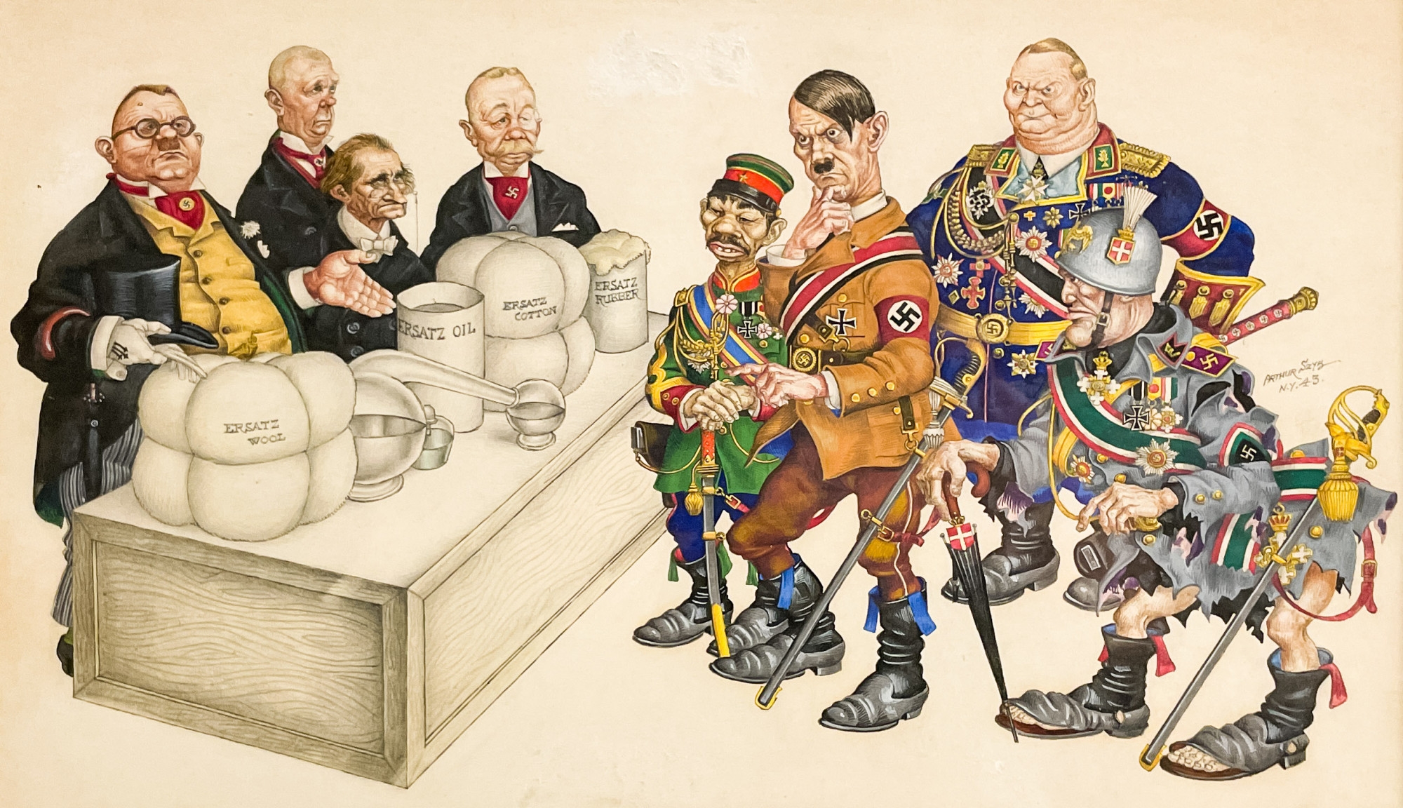 Arthur Szyk | No Ersatz (1943) | MutualArt