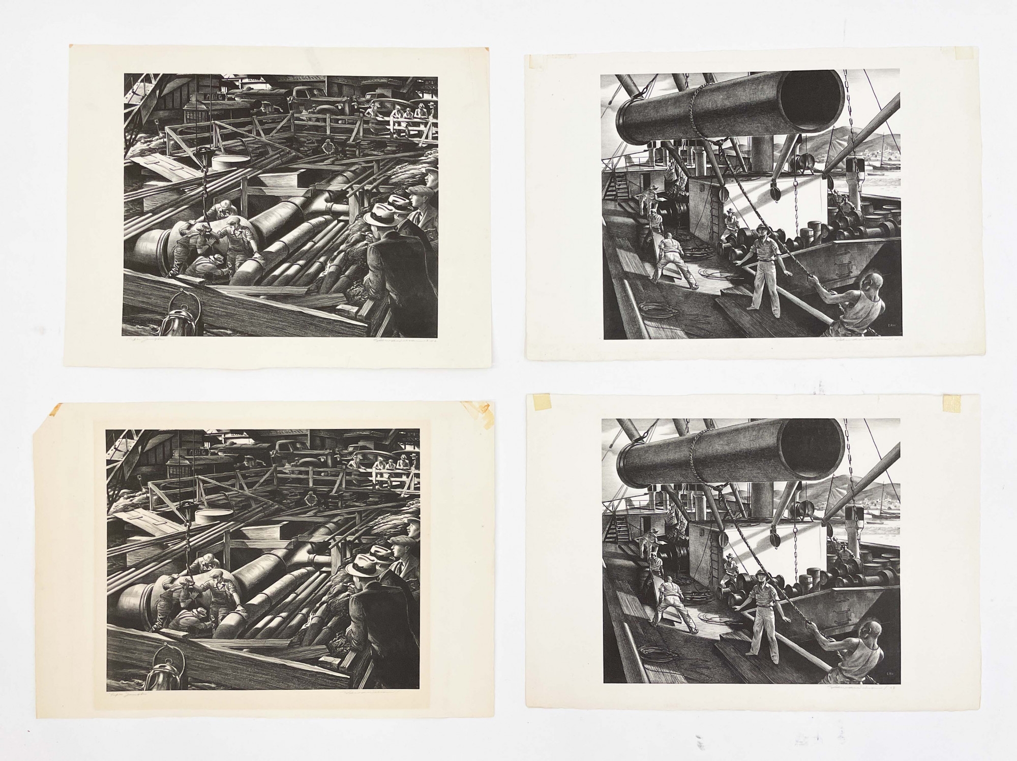 Edward Arthur Wilson | Group of 8 pipeline construction workers | MutualArt