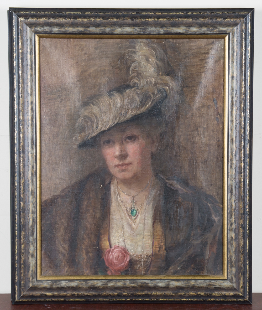 Bertha Dorph | Portrait of a Lady wearing a Plumed Hat (1913) | MutualArt