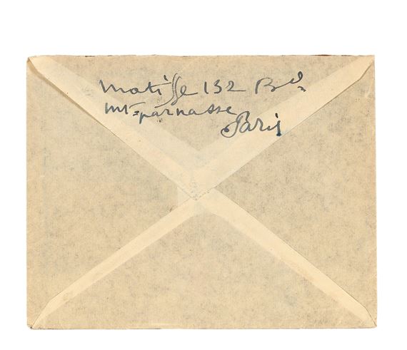 Henri Matisse | A Letter with Linear Ornament, 1948, blue crayon and ...