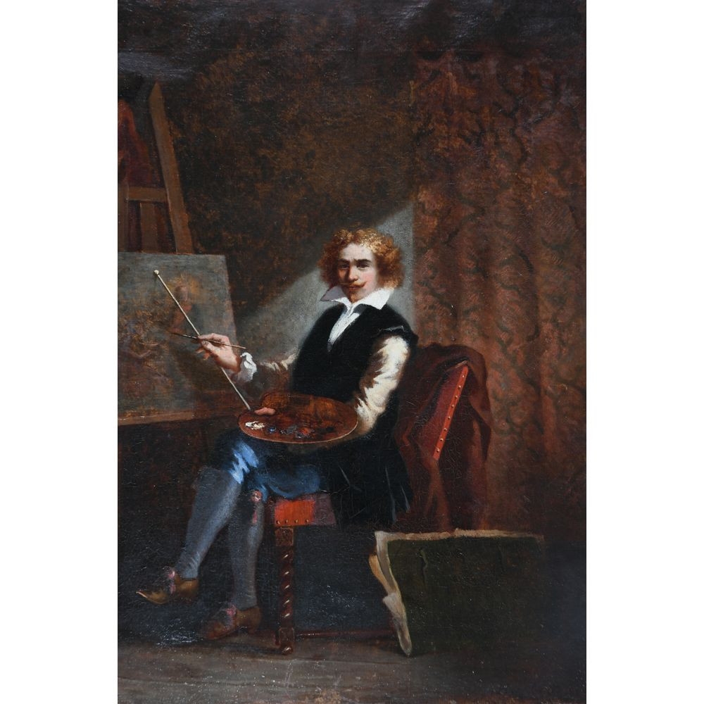 Jacques-Ferdinand Humbert | Le peintre à son chevalet (1859) | MutualArt