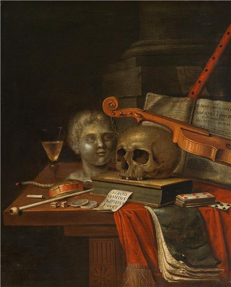Edwaert Collier | Vanitas still life with a bust (1686) | MutualArt