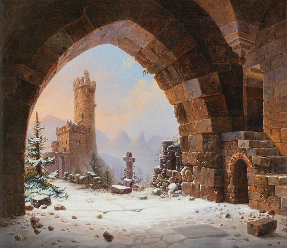Carl Georg Adolph Hasenpflug | Klosterruine im Winter | MutualArt