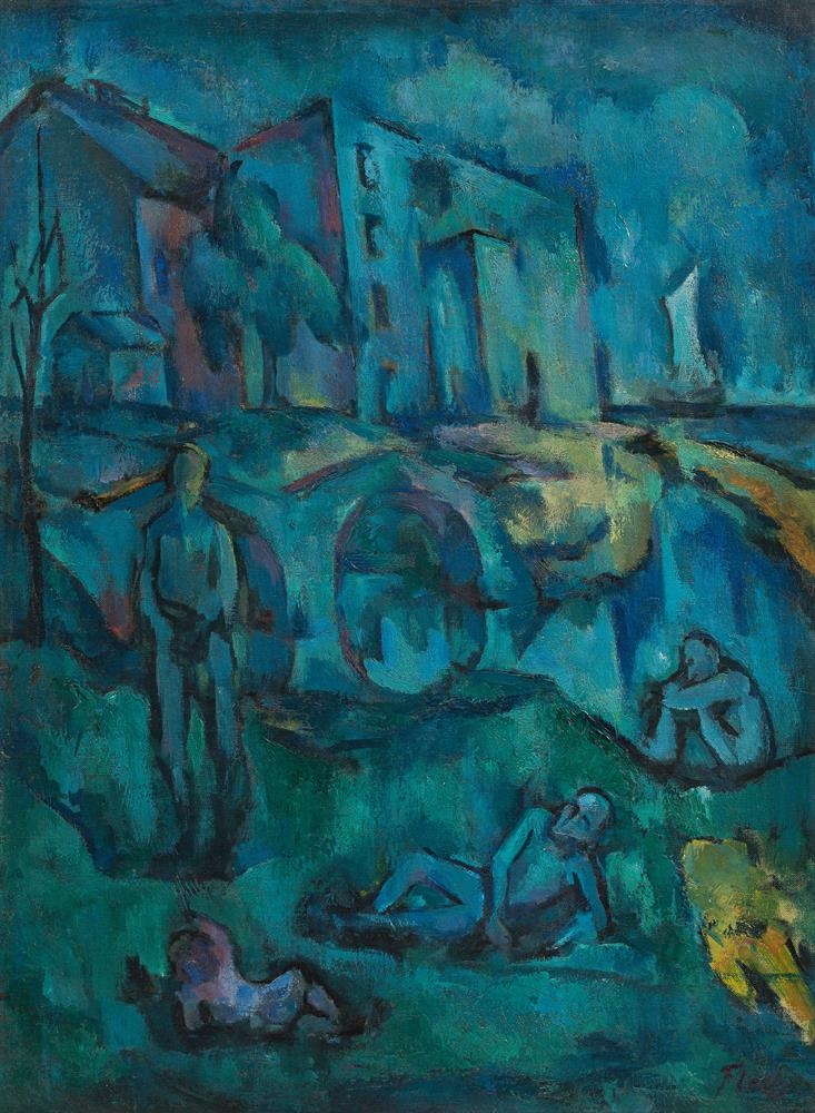 Joseph Floch | Das Leben (Blue landscape) (1923 - 1924) | MutualArt