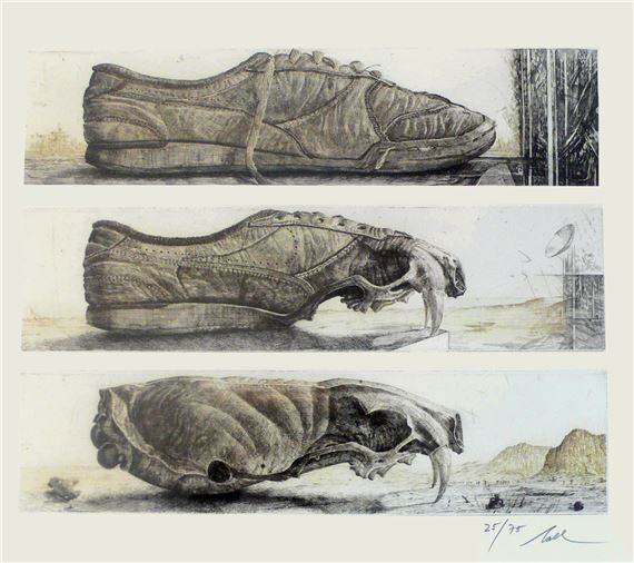 Fred Nall Hollis | Metamorphosis of a tennis shoe (1984) | MutualArt