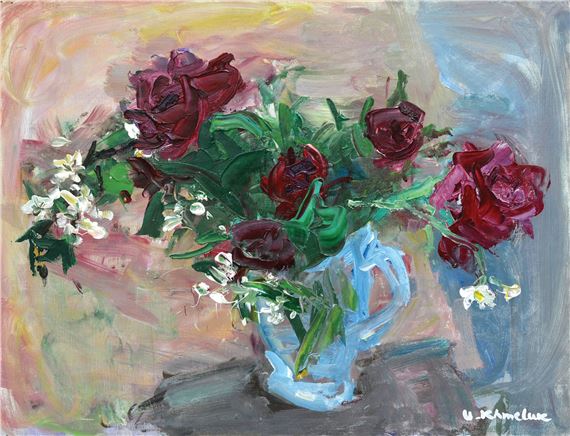 Vassyl Khmeluk | Bouquet in a blue jug (1960s) | MutualArt