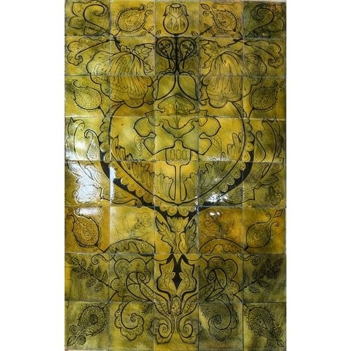 Beryl Turpin | a wall panel mounted with 40 hand painted enamel on ...