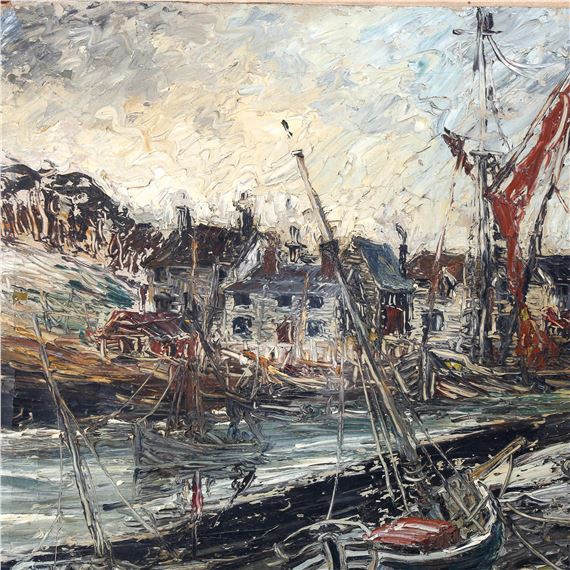 George Hann | fishing harbour (Circa 1950) | MutualArt