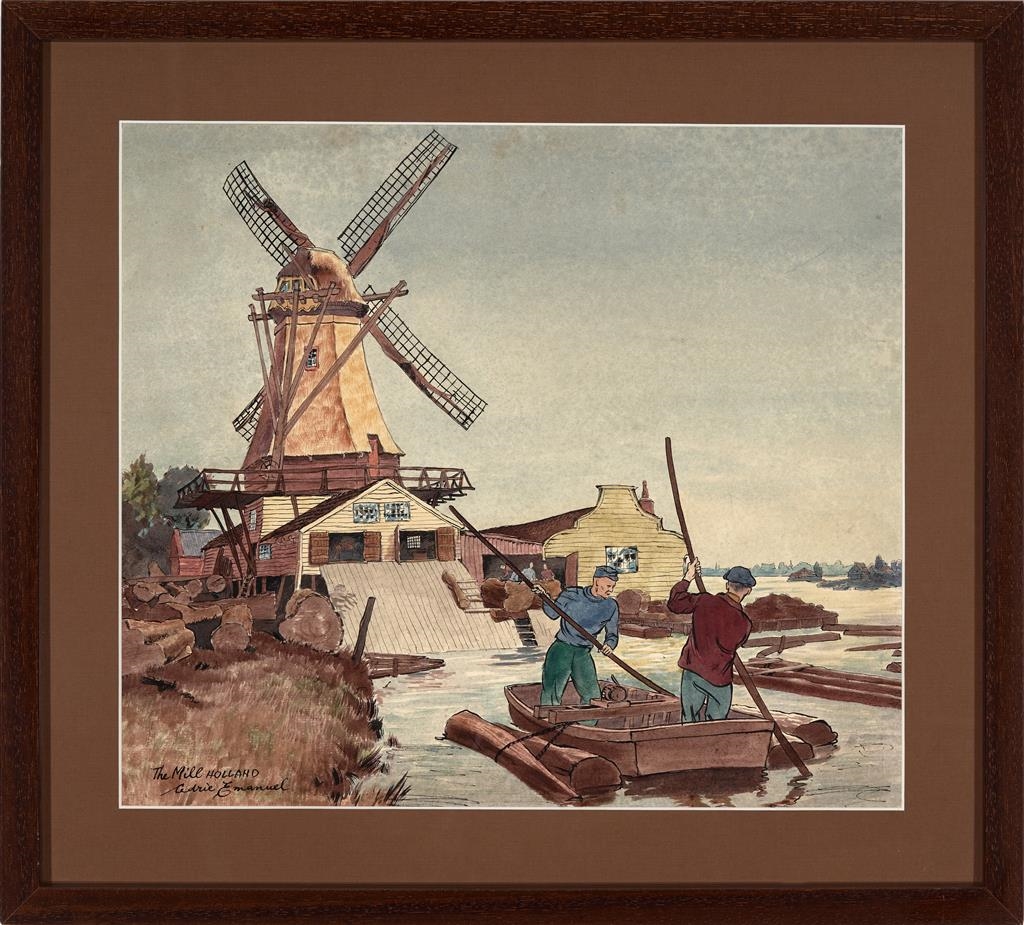 Cedric Emanuel | Wind Powered Saw Mill, Holland (1965) | MutualArt