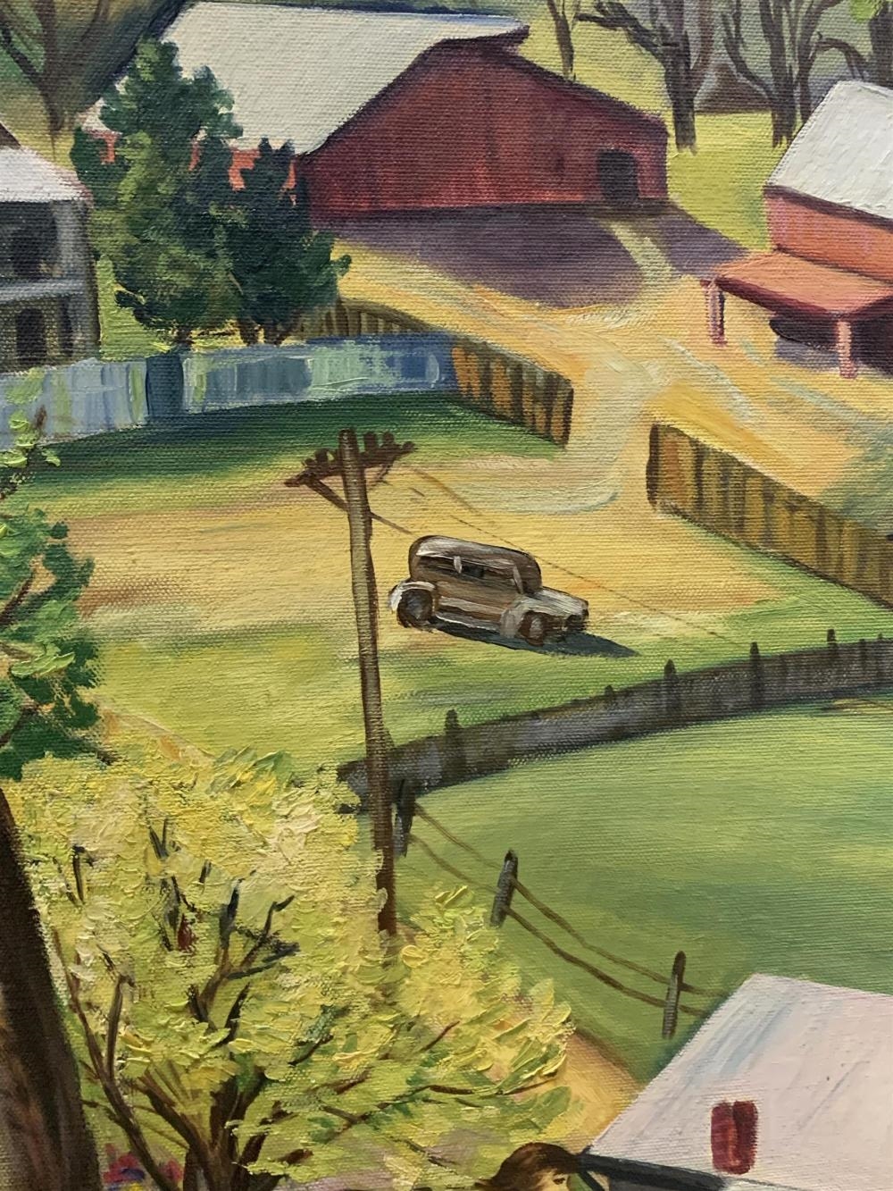 Valentine Vogel | Large format rendering of an old one-room school house scene in a rural ...