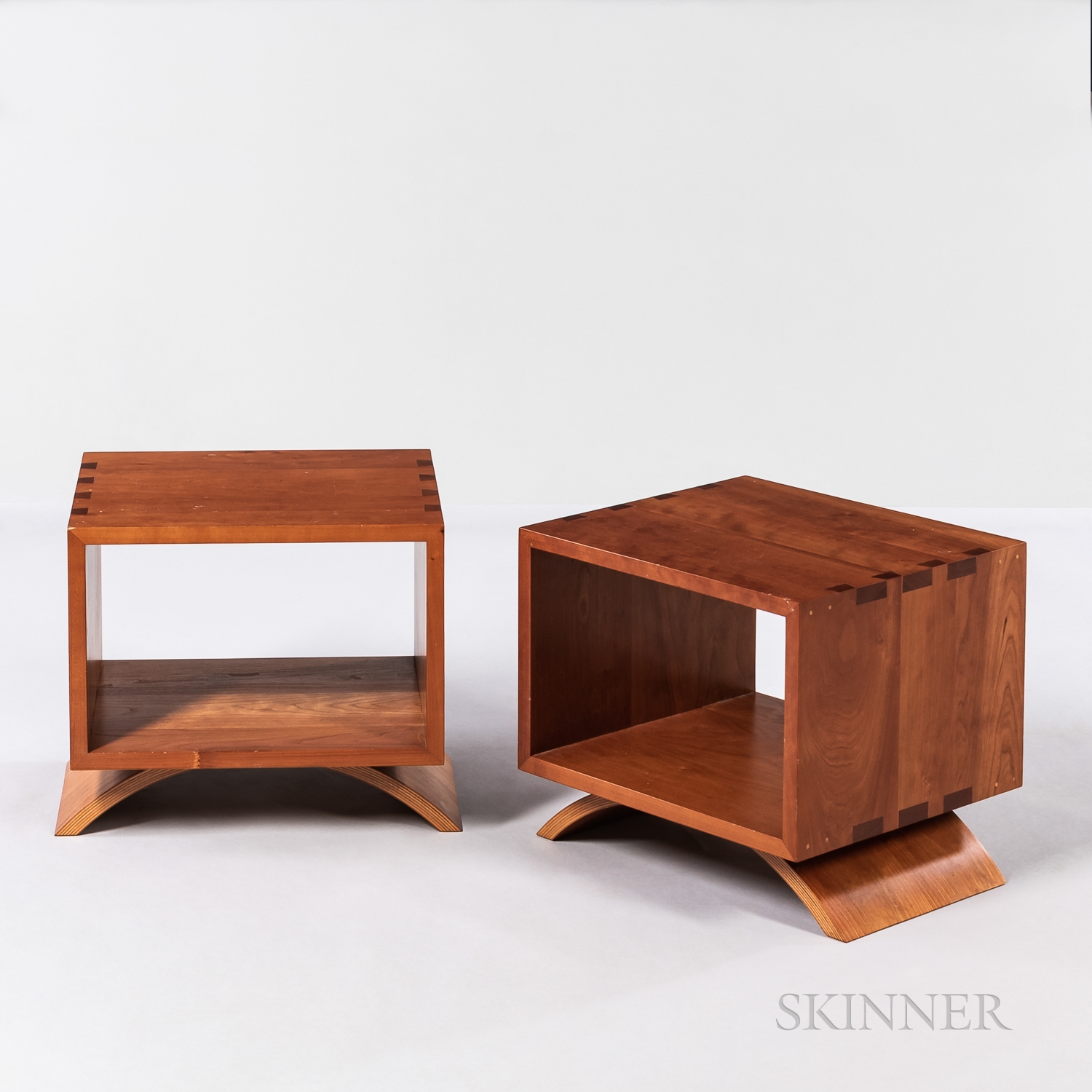 Thomas Moser | Two Thomas Moser Vita Cube Side Tables (2010) | MutualArt