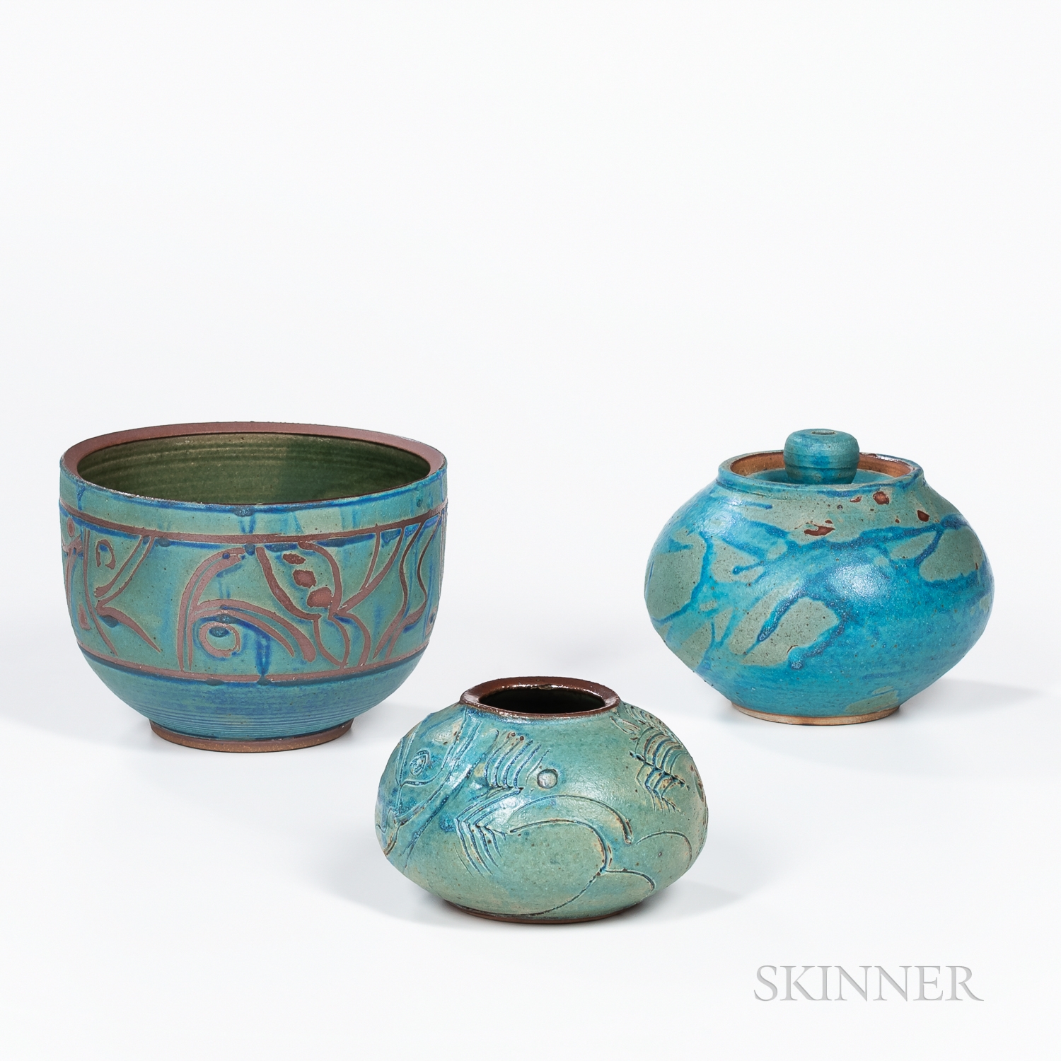 Gerry Williams | Studio Pottery Vase, Covered Jar, and Bowl | MutualArt