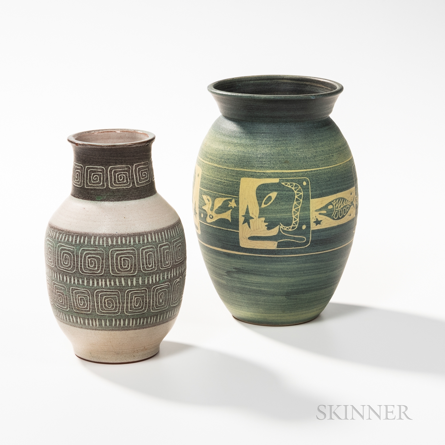 Gerry Williams | Studio Pottery Sgraffito Vases | MutualArt