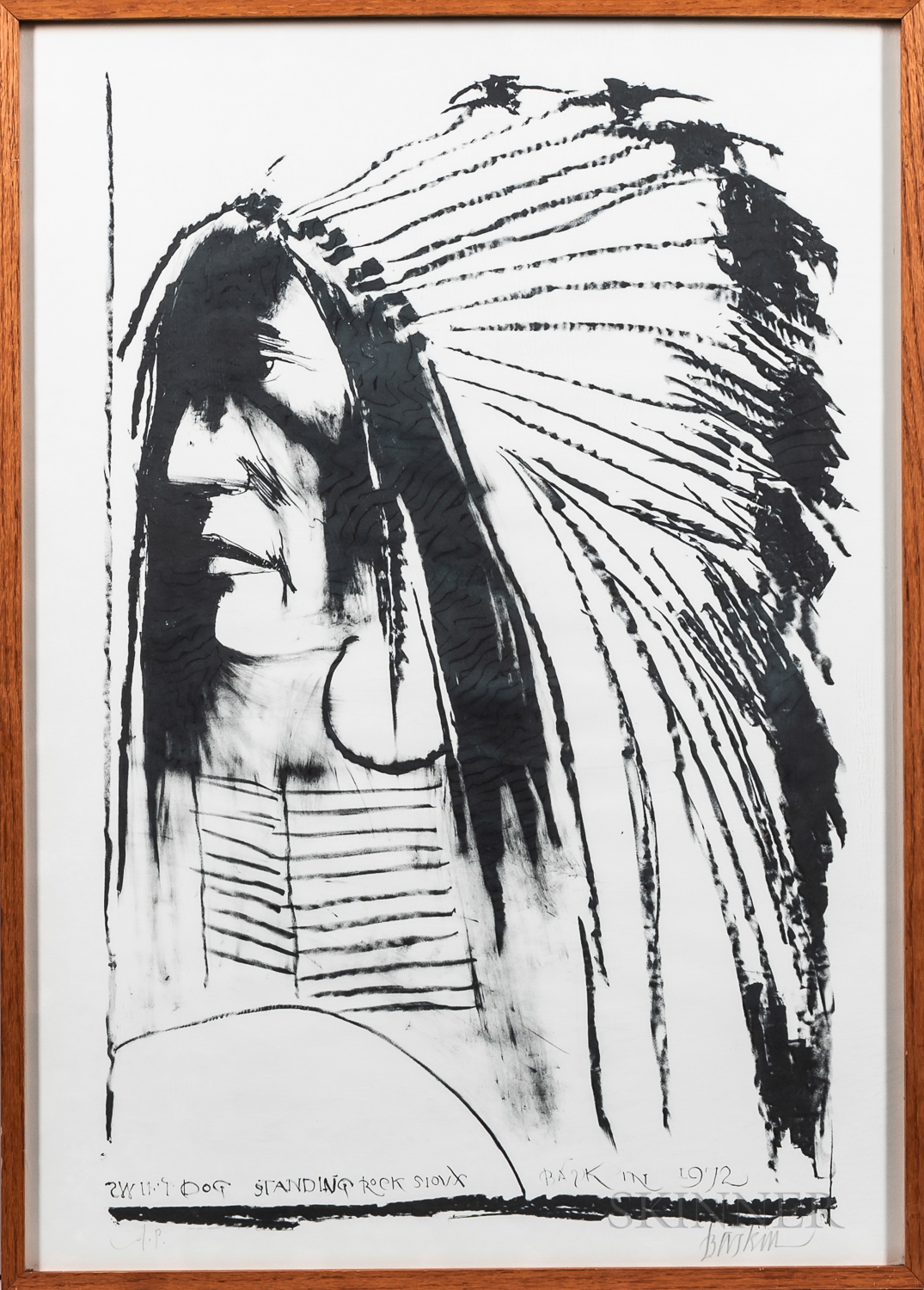 Leonard Baskin | Swift Dog Standing Rock Sioux (1972) | MutualArt