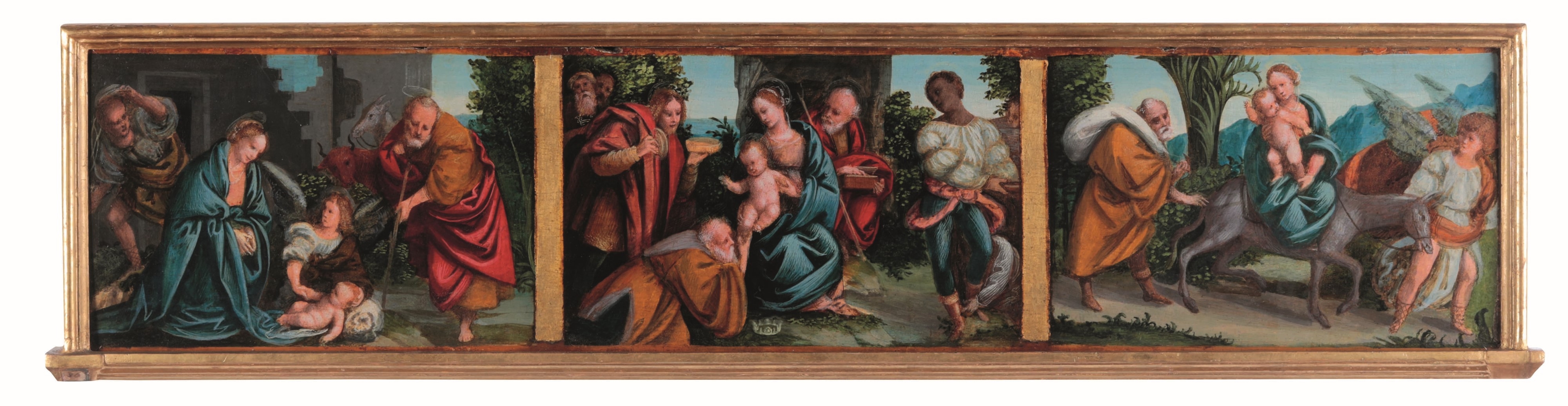 Bernardino Lanino | Predella raffigurante la Natività, l’Adorazione dei ...