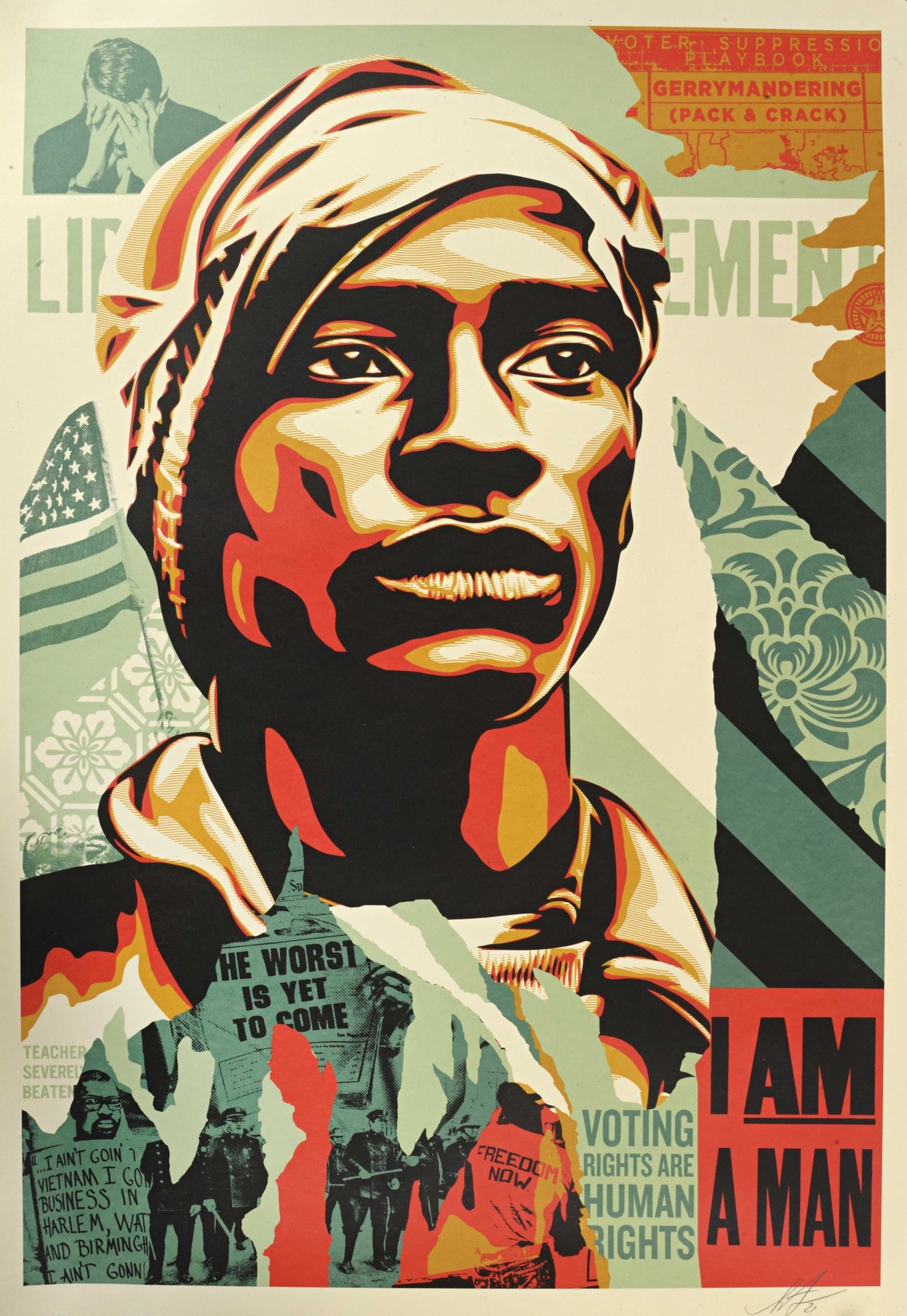 Shepard Fairey | Voting Rights Are Human Rights (2021) | MutualArt